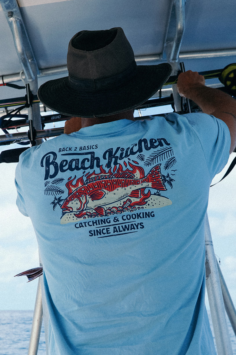 Beach Kitchen Tee - Blue – B2B Adventures