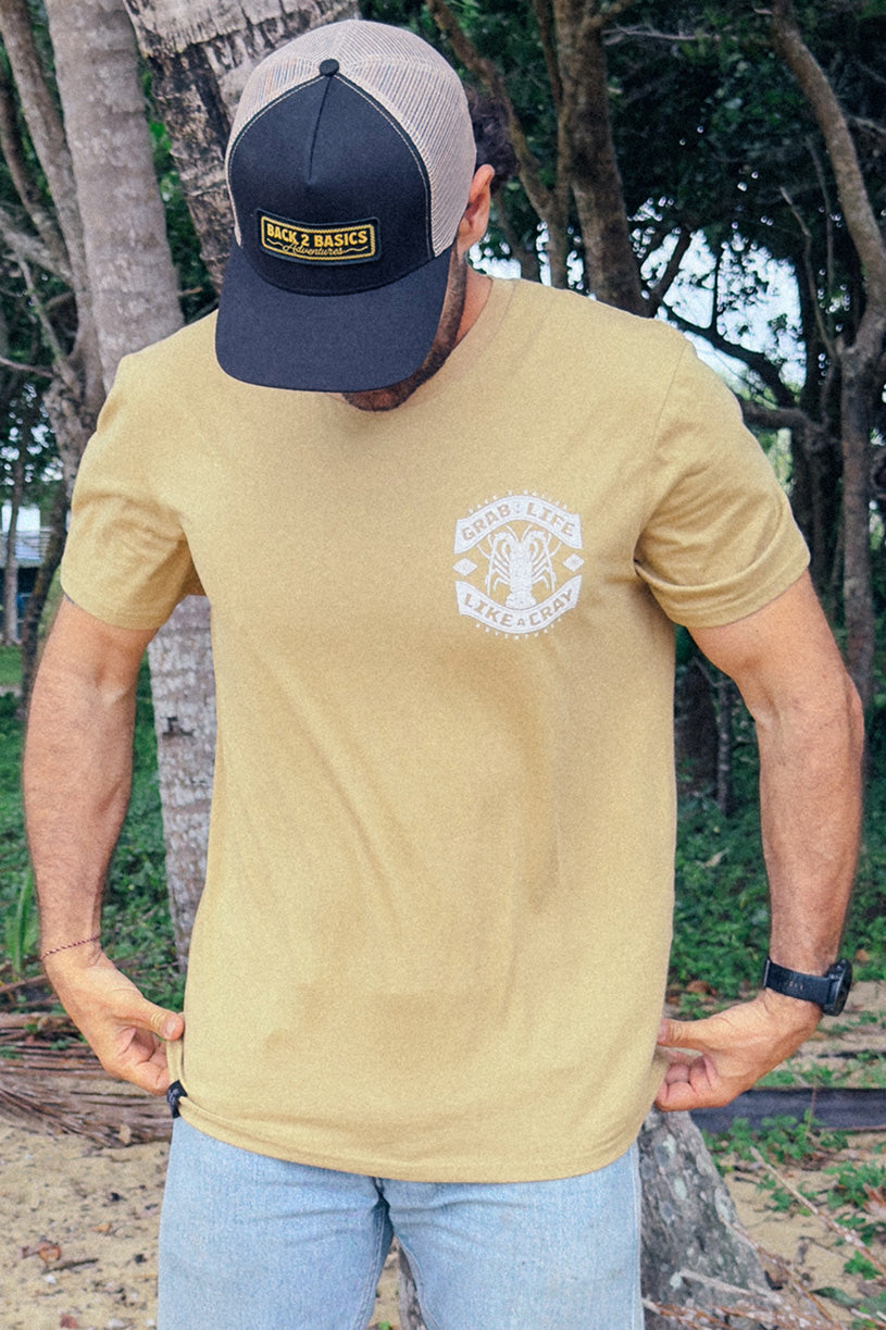 Grab Life Like A Cray Tee - Tan – B2B Adventures
